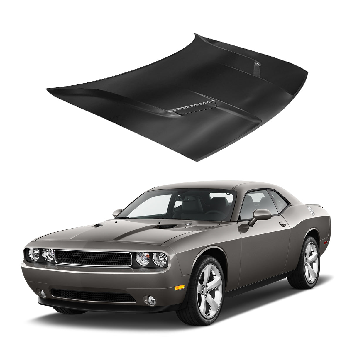Replacement HOOD, WITH SCOOP, 2015-2018 Dodge Challenger, 68259670AA ...