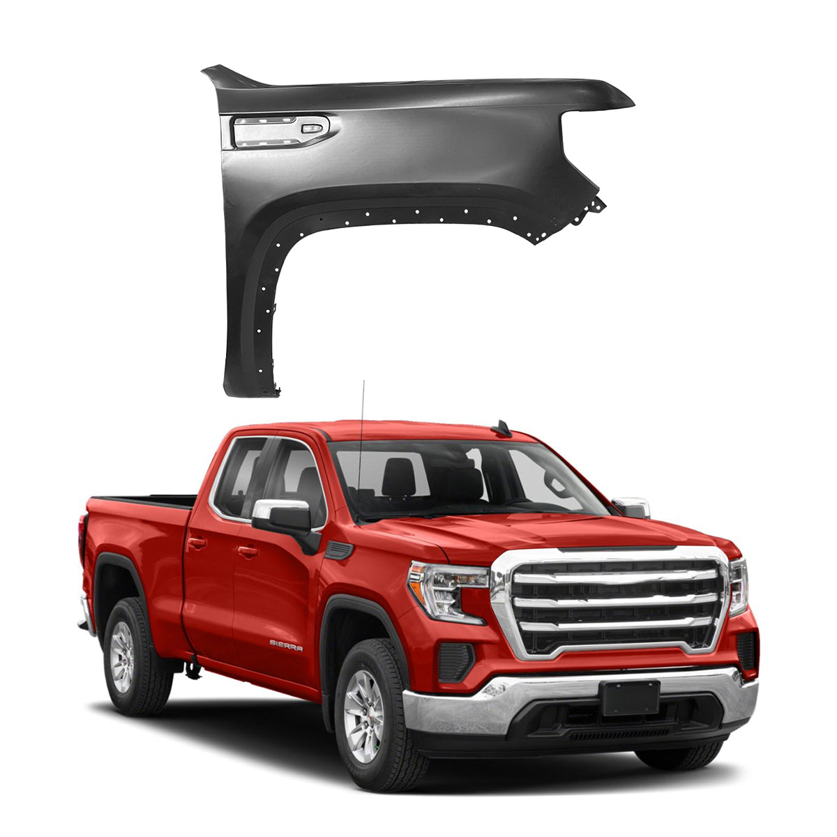 Replacement FRONT FENDER, RH, 2019-2021 GMC Sierra 1500, 84496745, (Al ...