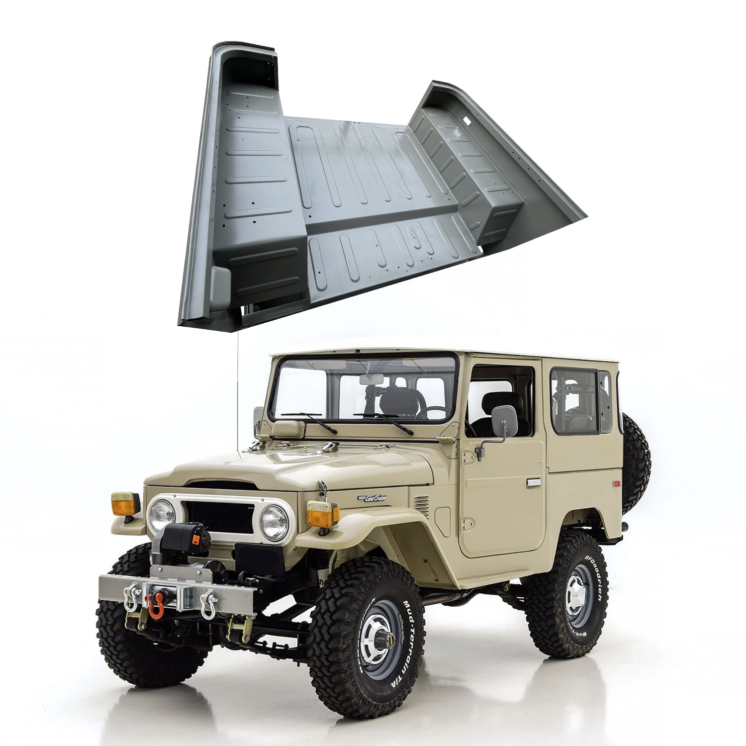 75-78 Rear 1/2 of Tub Assembly, for FJ40 Toyota Land Cruiser (14 gauge ...